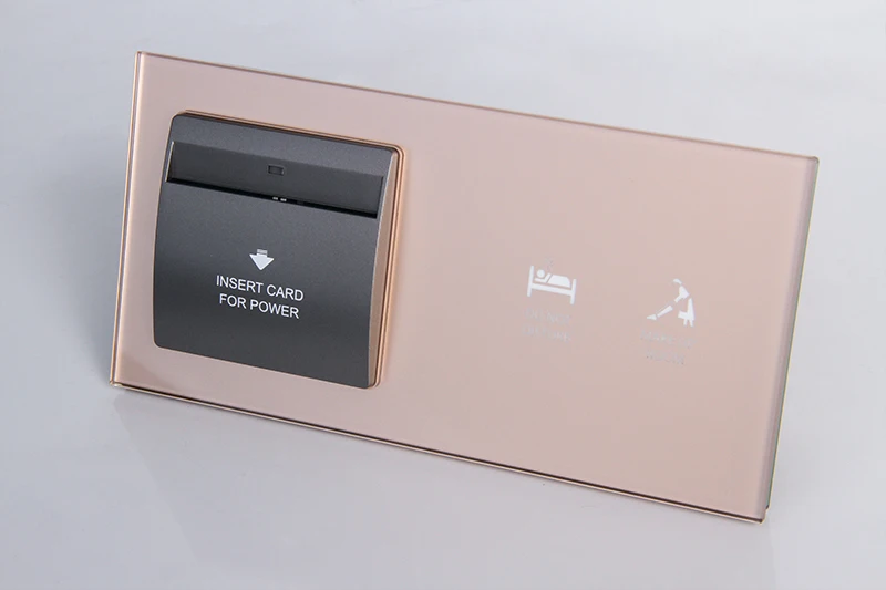 220V Smart Hotel Home Use 2-Connected Champagne Gold Switch