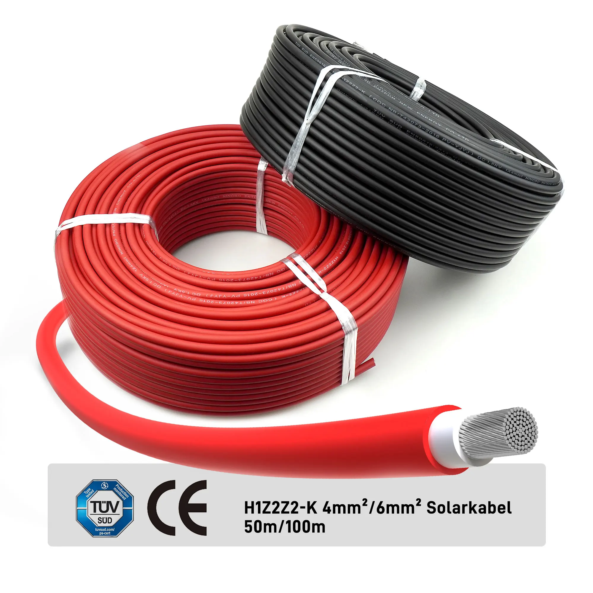 TUV Certificate DC Cable 4MM2 6MM2 DC Solar Cable 4MM2 Solar Extension ...