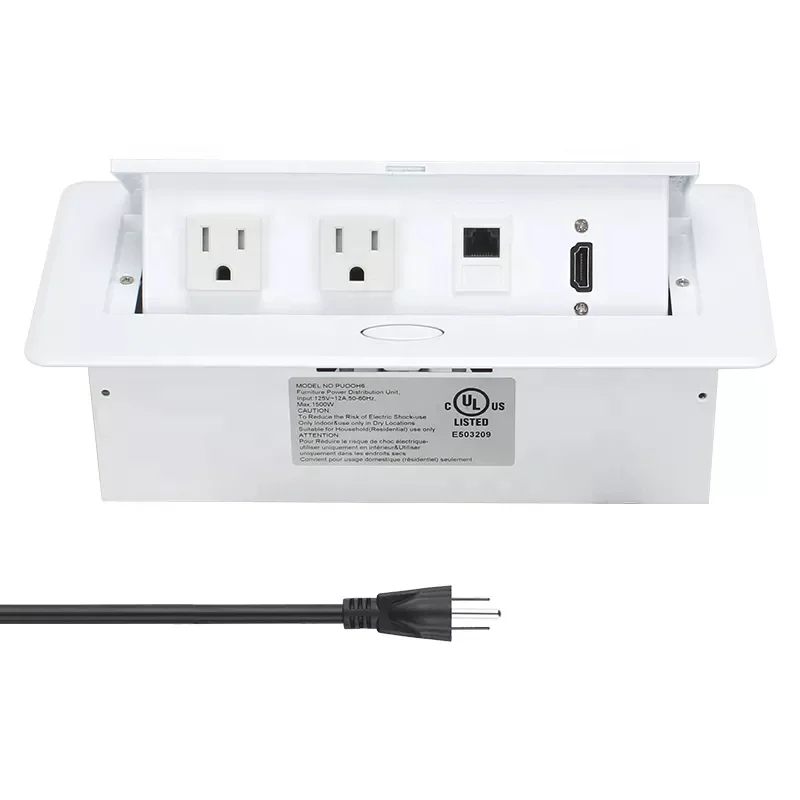 White US Plug Conference Table - Damped Pop up Data USB Port