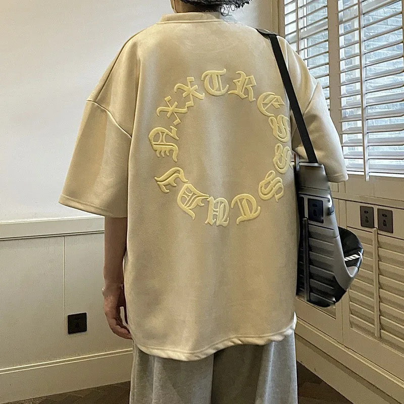 Custom t Shirt Puff Print Streetwear Plus Size Vintage Washed 100% ...