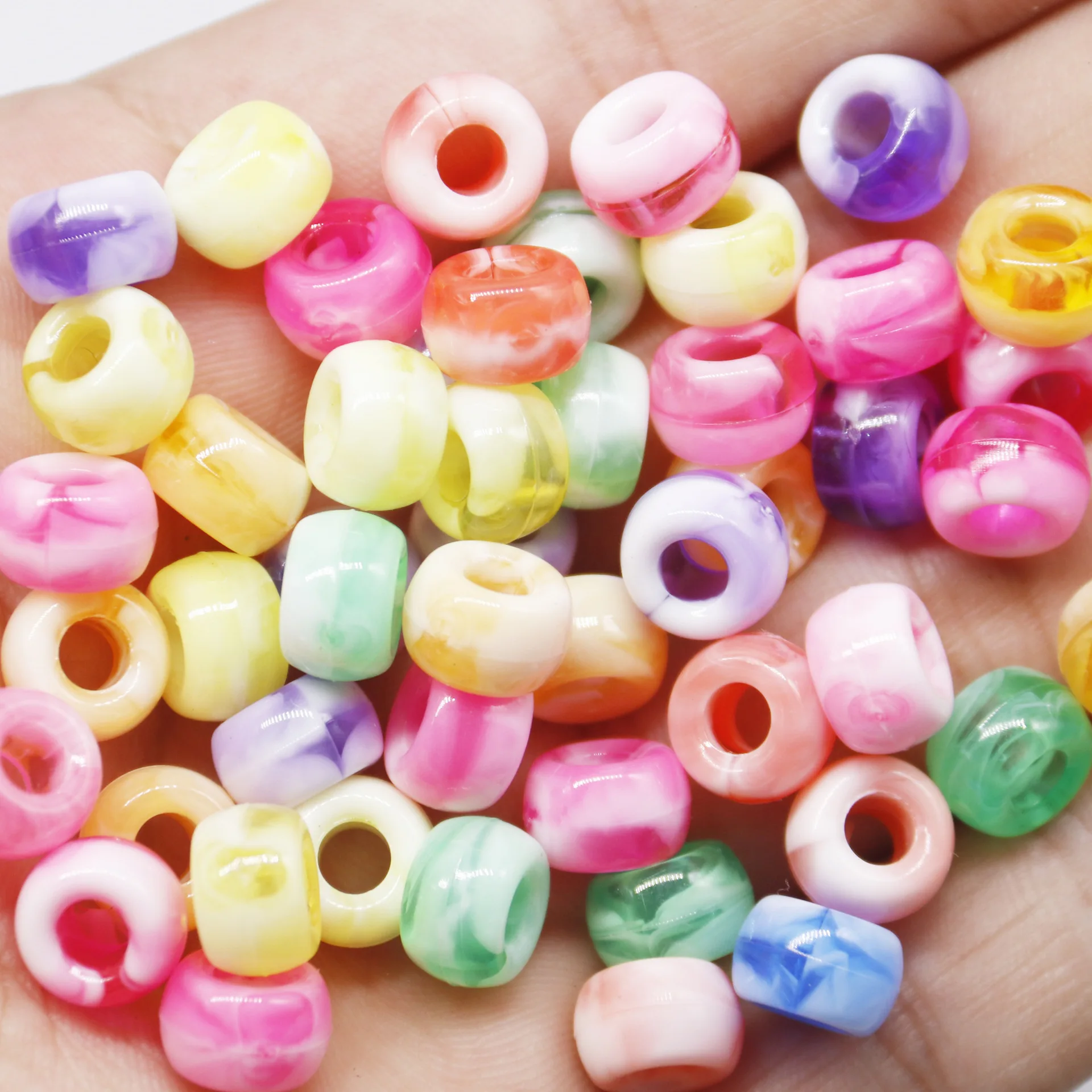 Jumbo Beads for Hair - Colorful Acrylic Braids Accessories