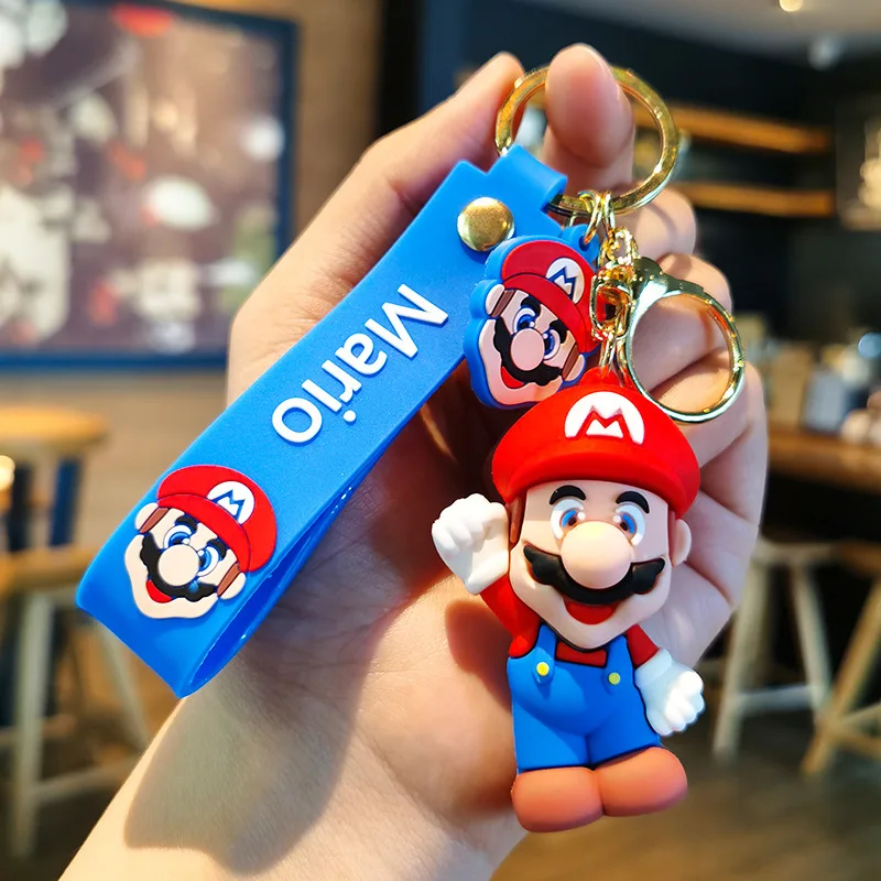 Cartoon 3d Pvc Keychain Super Mario Bros Mushroom Key Chain Car Bag ...