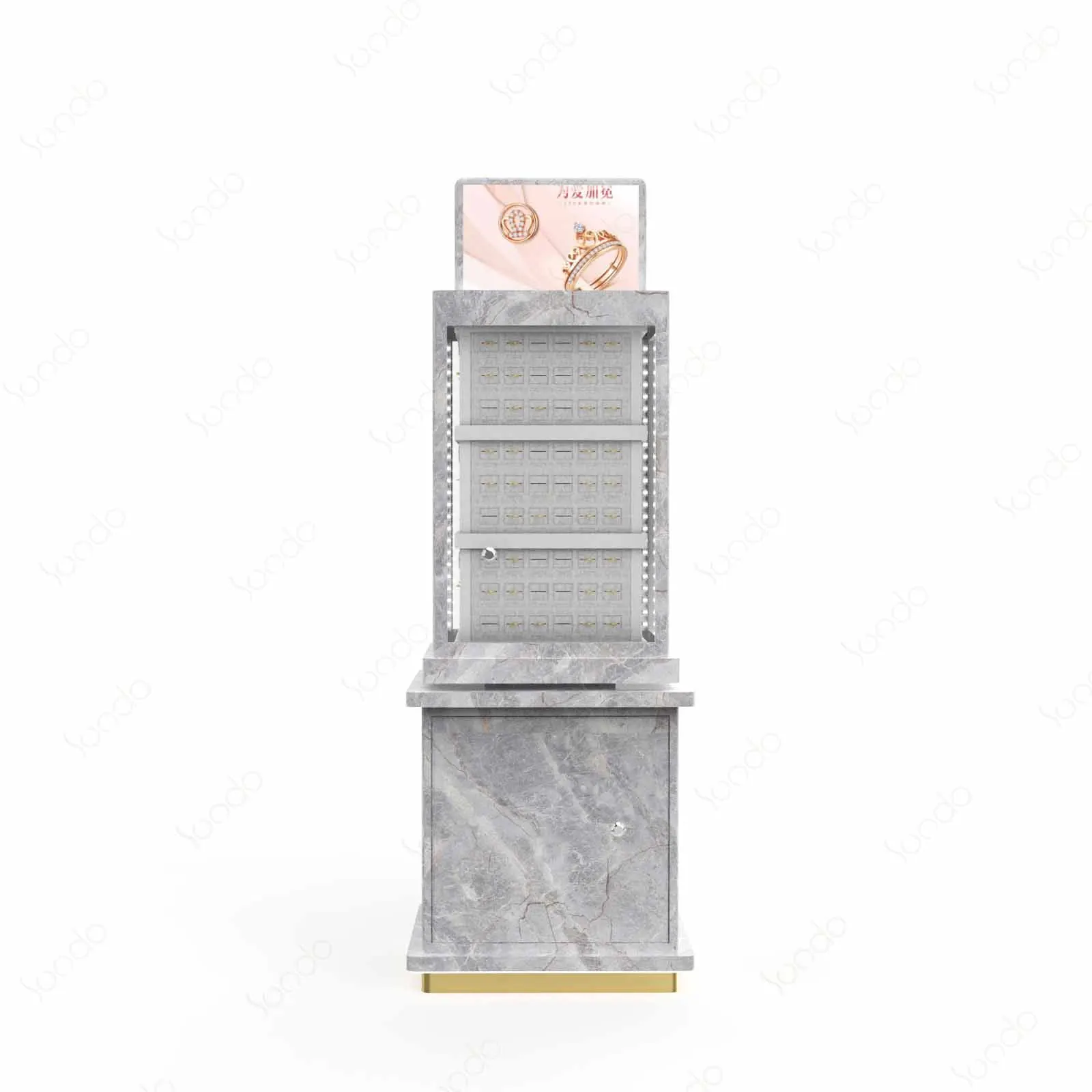 Custom Rotating Watch Jewelry showcase Display Wood Marble Jewelry ...