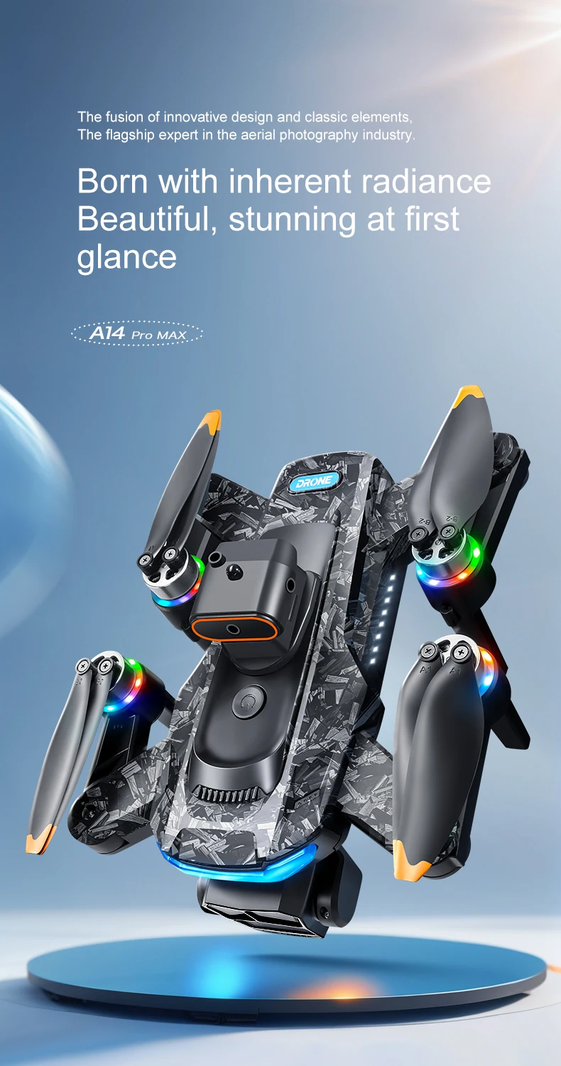 A14 Pro Max Professional Drone with 8K HD Dual Camera, 5G Sensor, and Brushless Motor for Expert ...