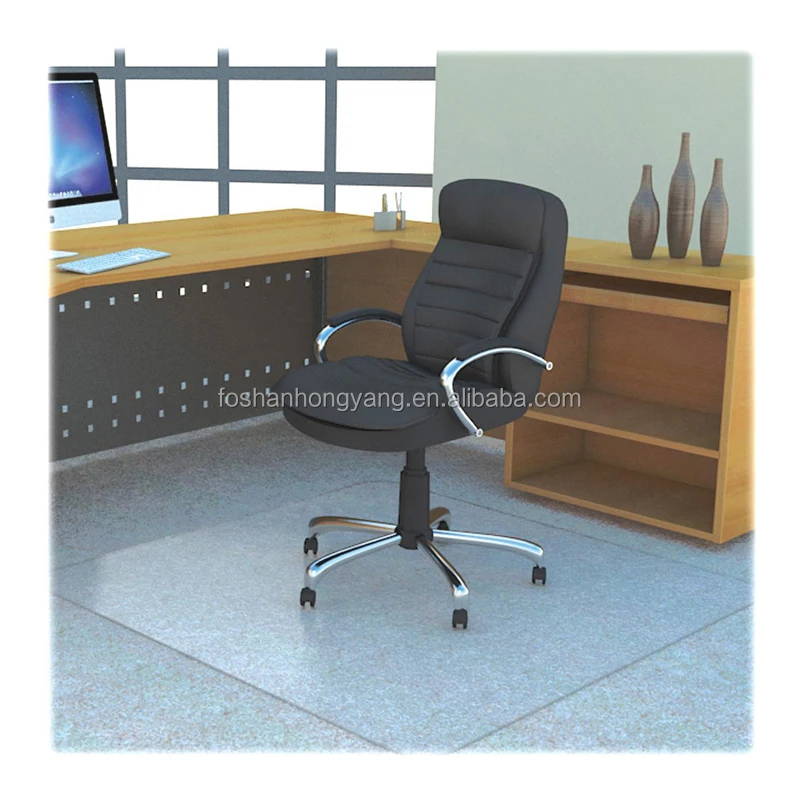 Custom Rectangular Clear PVC Office Desk Chair Protector Mat