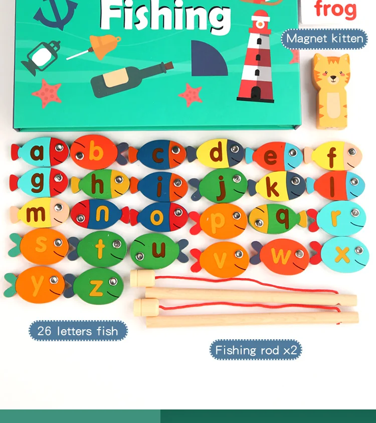 Montessori Letters Cognition Alphabet Color Sorting Puzzle Wooden ...