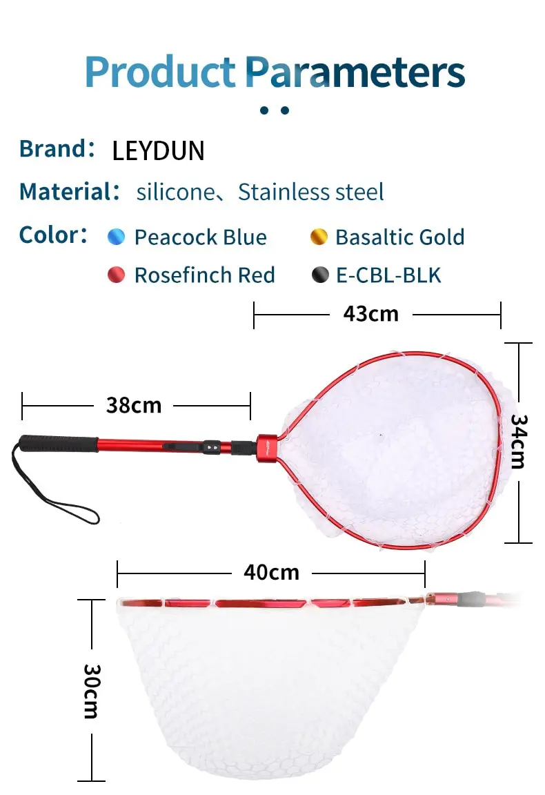 Foldable Net Fishing Tool Ultralight Portable Soft Rubber Mesh With ...