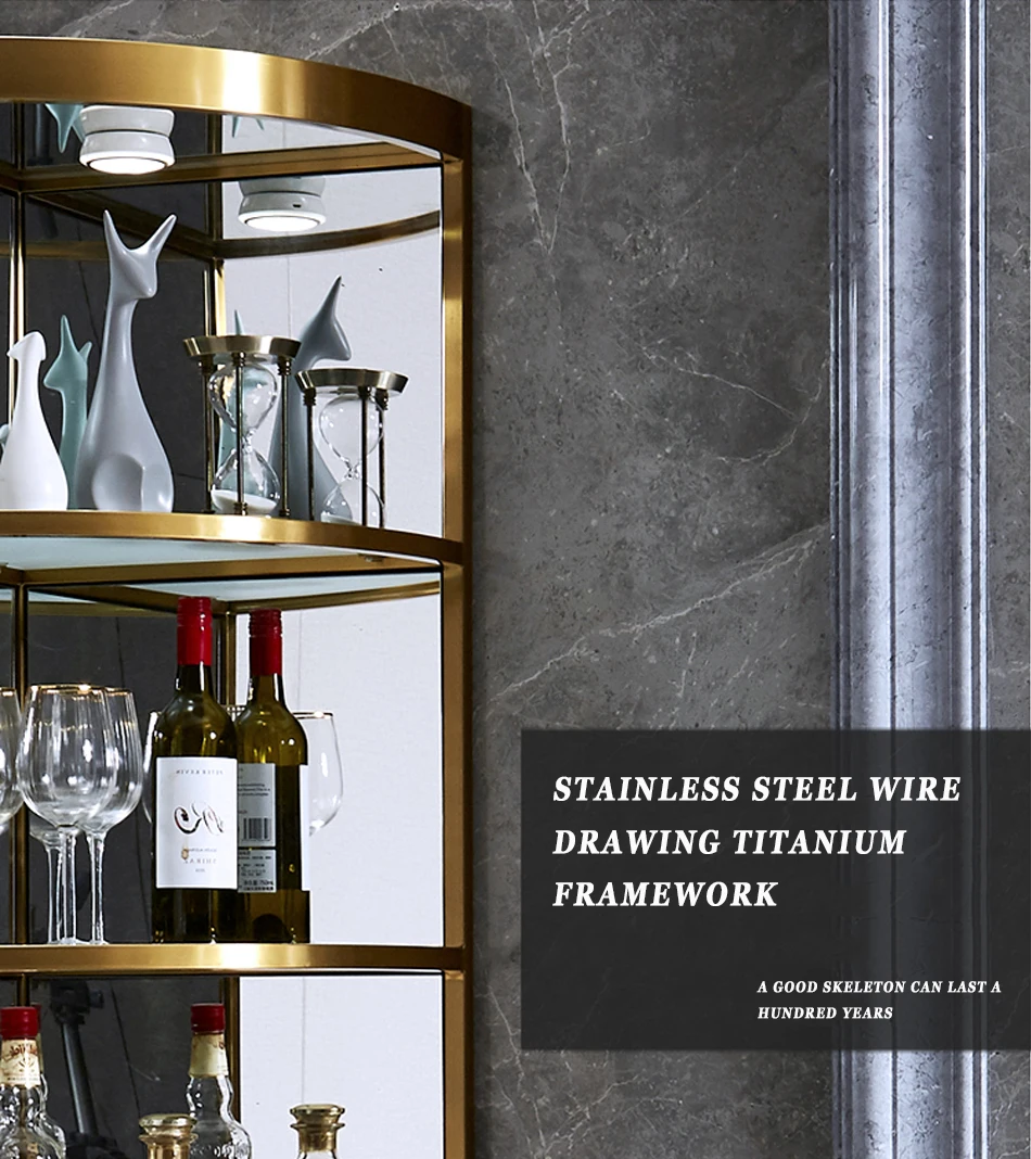 Modern Living Room Stainless Steel Wine Display Cabinet - Stylish ...