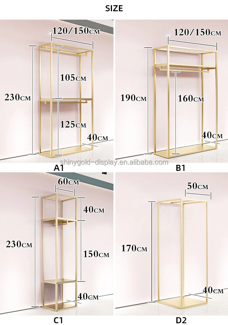 Boutique Garment Shelf Cloth Display Stands Display Clothes Shops ...