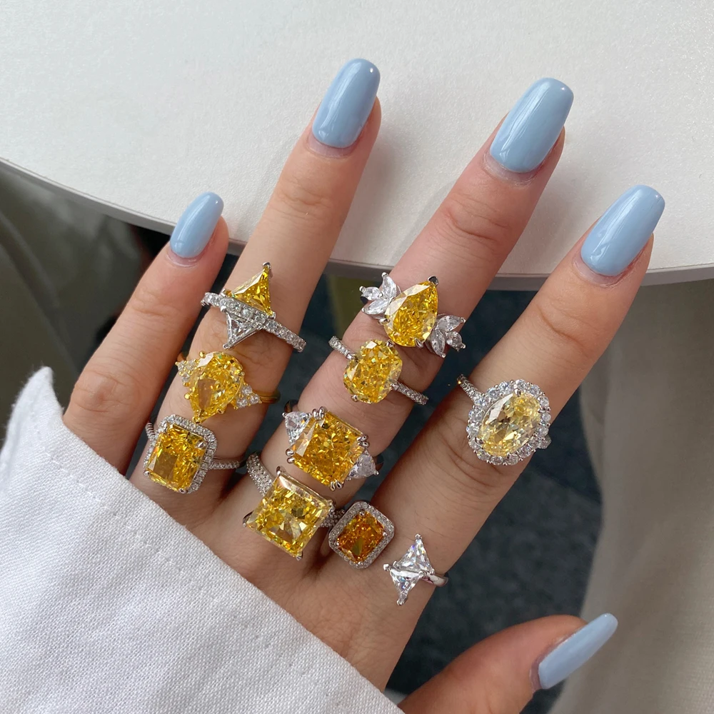 Exquisite 8A Crushed Iced Out CZ Wedding Rings - S925 Silver