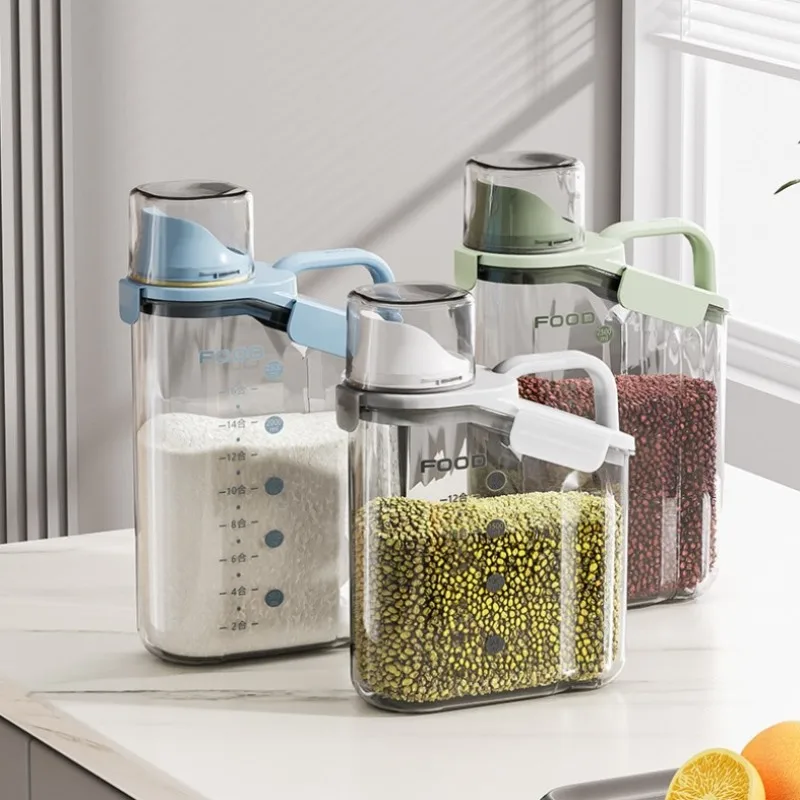 Grain Transparent Tank Rice Barrel Eco Friendly Plastic Bulk Food ...