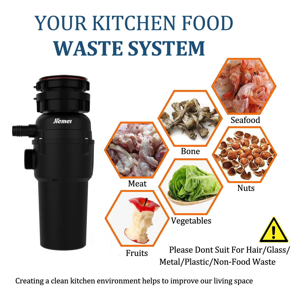 Food Waste Shredder Continuous Food Garbage Disposals Automatic Quiet ...