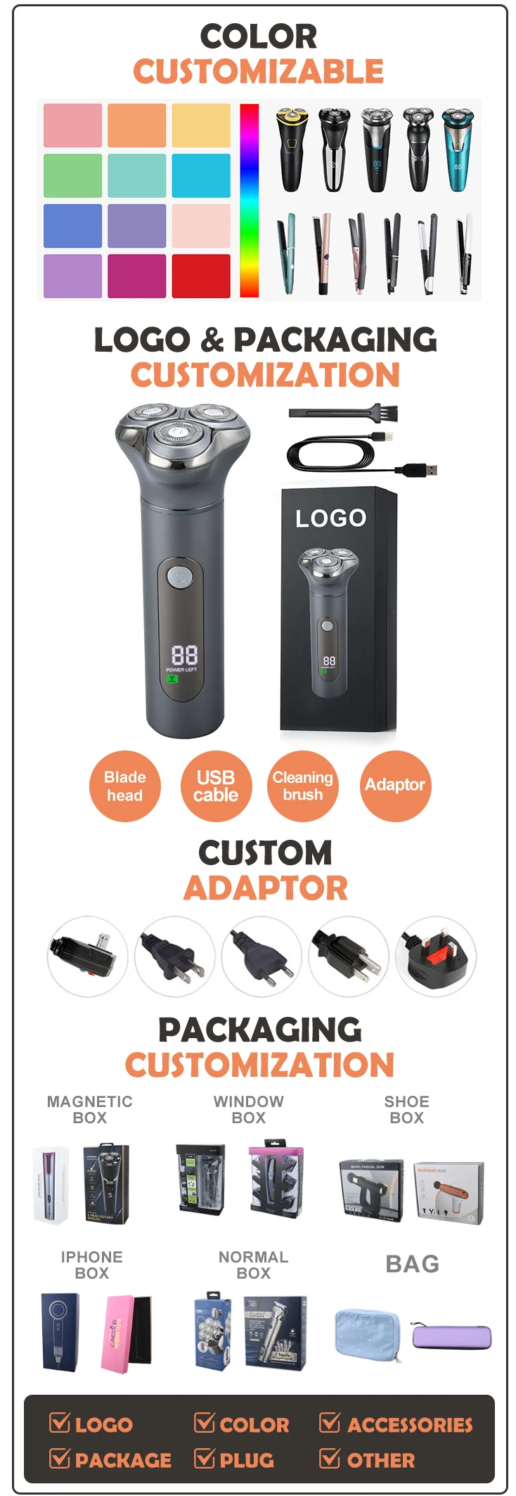 8 In 1 Hair Styler Set Multifunctional Replaceable 105000rpm High Speed ...