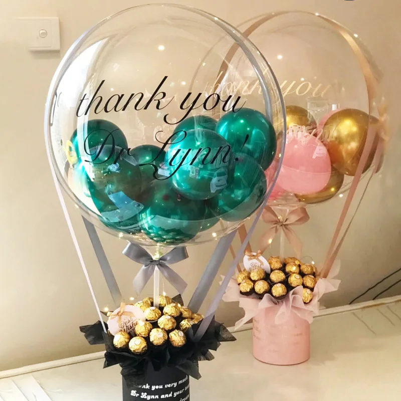 Wisdom DIY Transparent Bubble Ball Bouquet - Luminous Balloons for ...