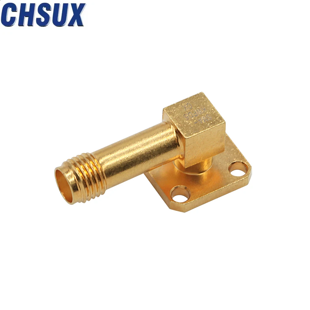 Brass Plated Right Angle Sma Male Edge Mount Rf Coaxial Connector Sma ...