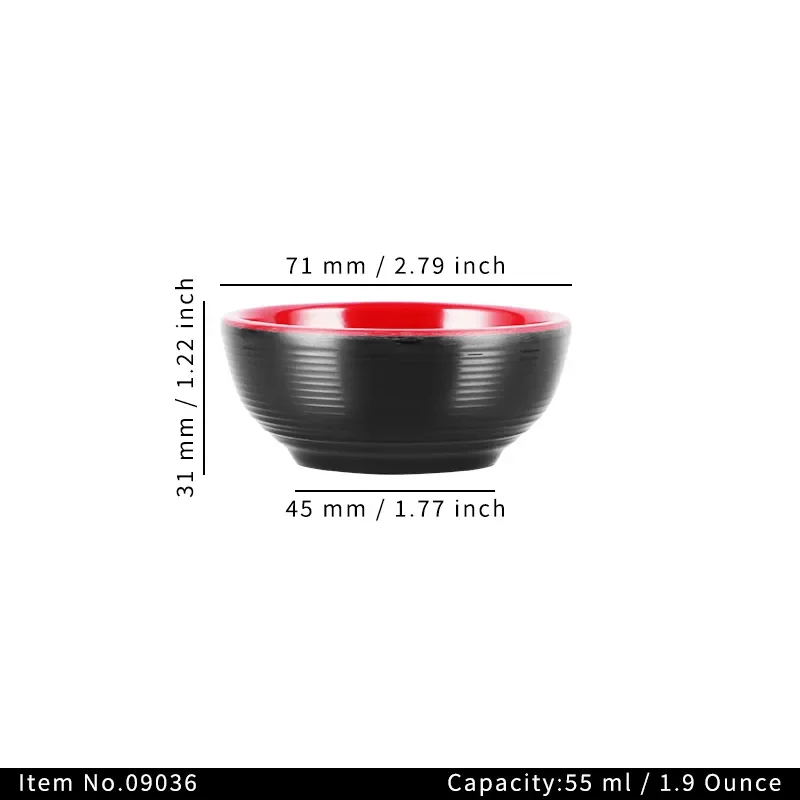 6-piece Plastic Dual Sauce Dipping Bowls Wasabi Sushi Plates Divided ...