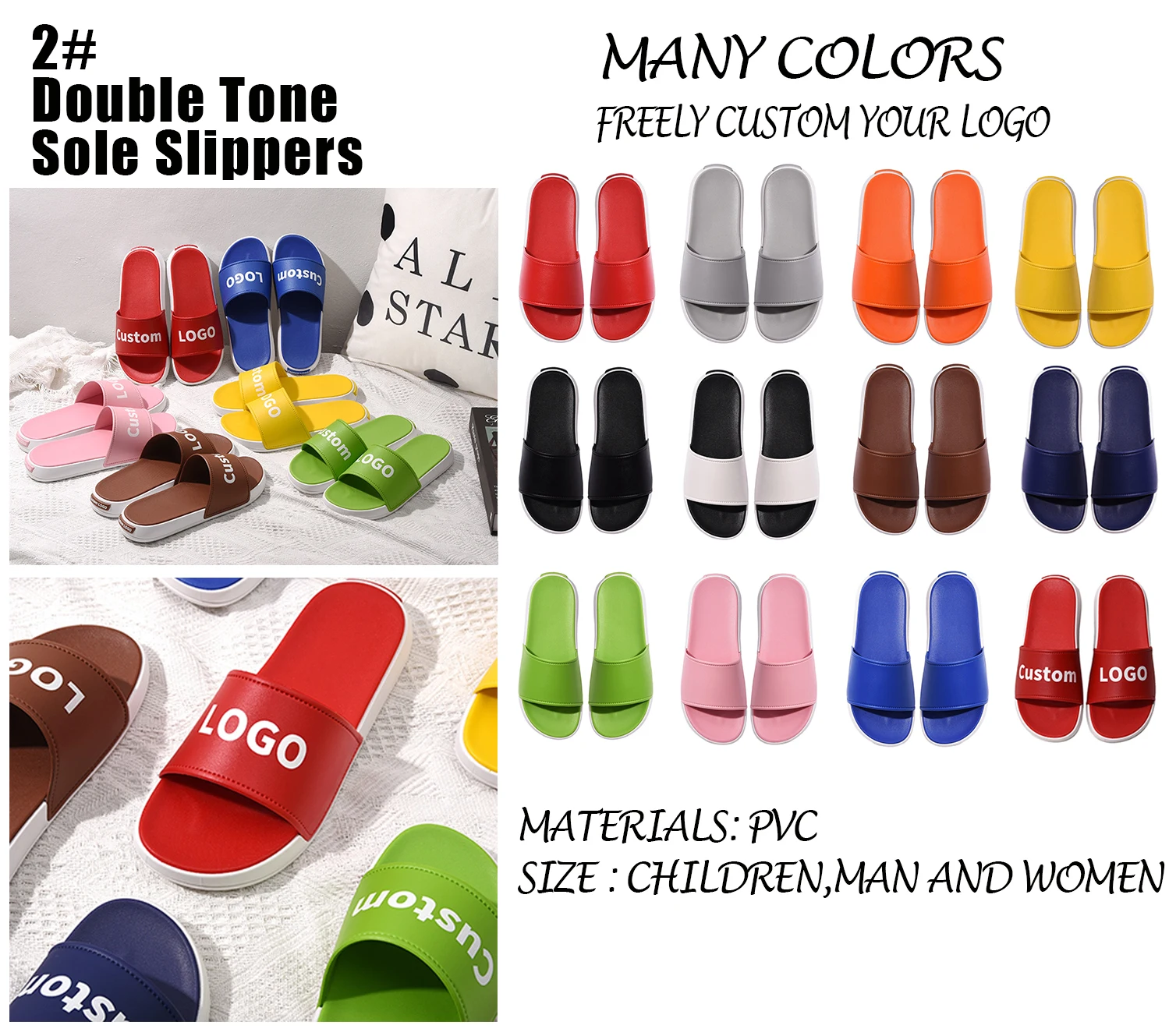 Promotional Team Outdoor Mens Color Slides With Logo 3d Printed ...