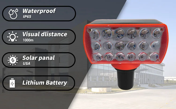 Traffic Construction Flashing Solar LED Warning Light with IP65 ...