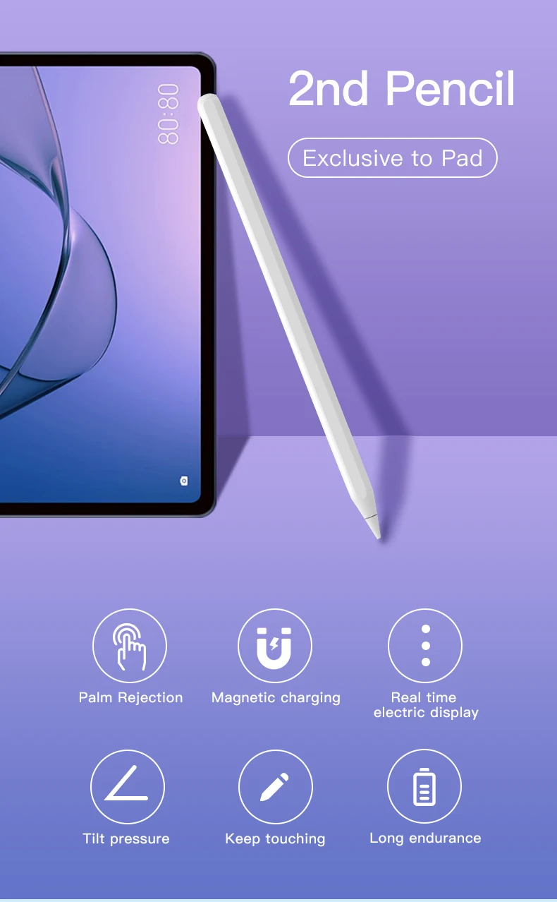 Magnetic Tablet Capacitive Drawing Stylus Pen 2nd Generation Pencil ...