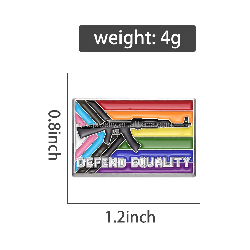 Lgbt Rainbow Pride Enamel Pins Defend Gender Equality Brooches Lapel Badge Bisexual Gay