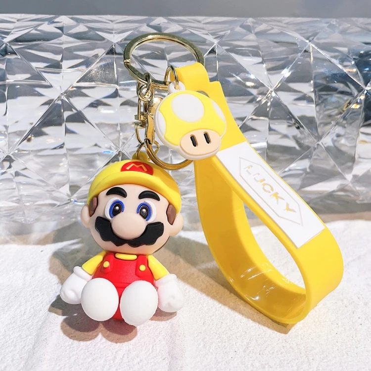 Mario Bros Mushroom 3D Cartoon PVC Keychain Custom Promotional Car Bag ...