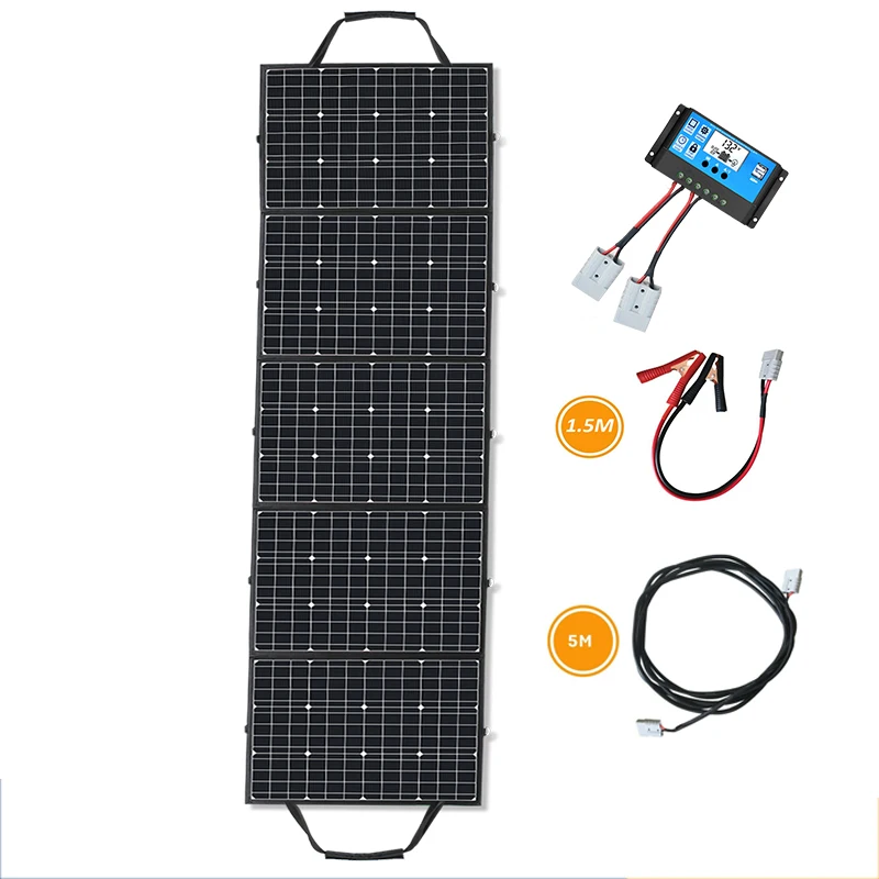300w Foldable Solar Panel Flexible Home Kit For Battery Rv Car Hiking ...