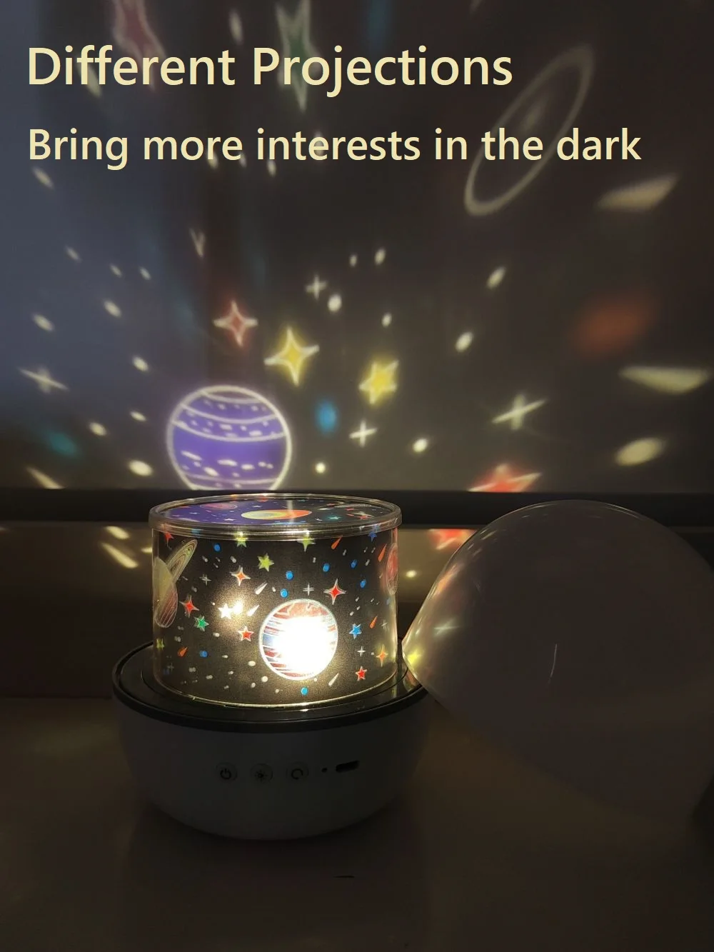 Modern RGB Battery Moon Star Projector Night Light 3D Led Night Lights ...