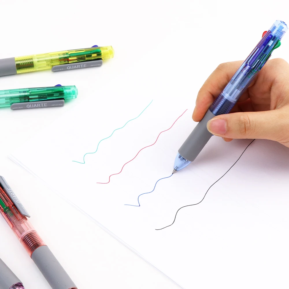Multifunctional Stationery 4-Color Retractable Click Ball Point Pen ...
