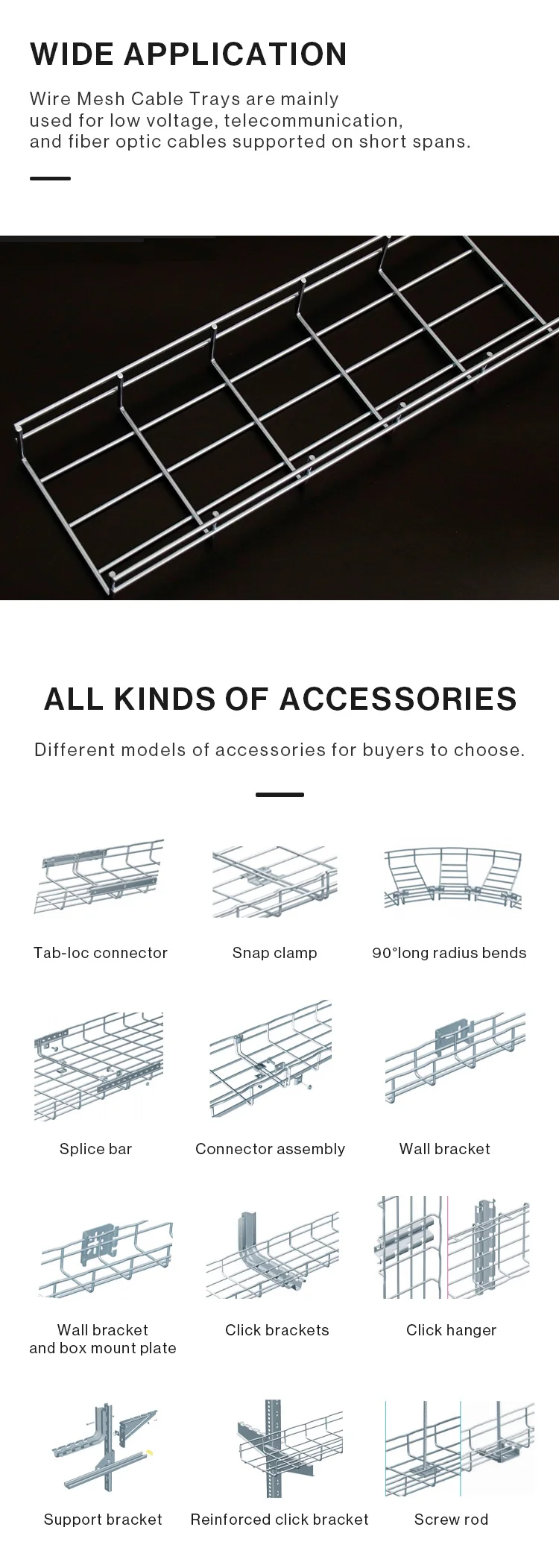 High Quality Wire Mesh Cable Tray Support System 316 Stainless 150mm ...