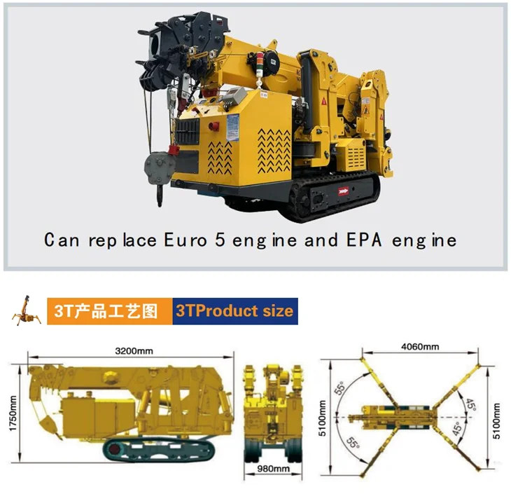 Mini Telescopic Boom Portable Indoor Outdoor 2 Ton 5 Ton 8 Ton ...