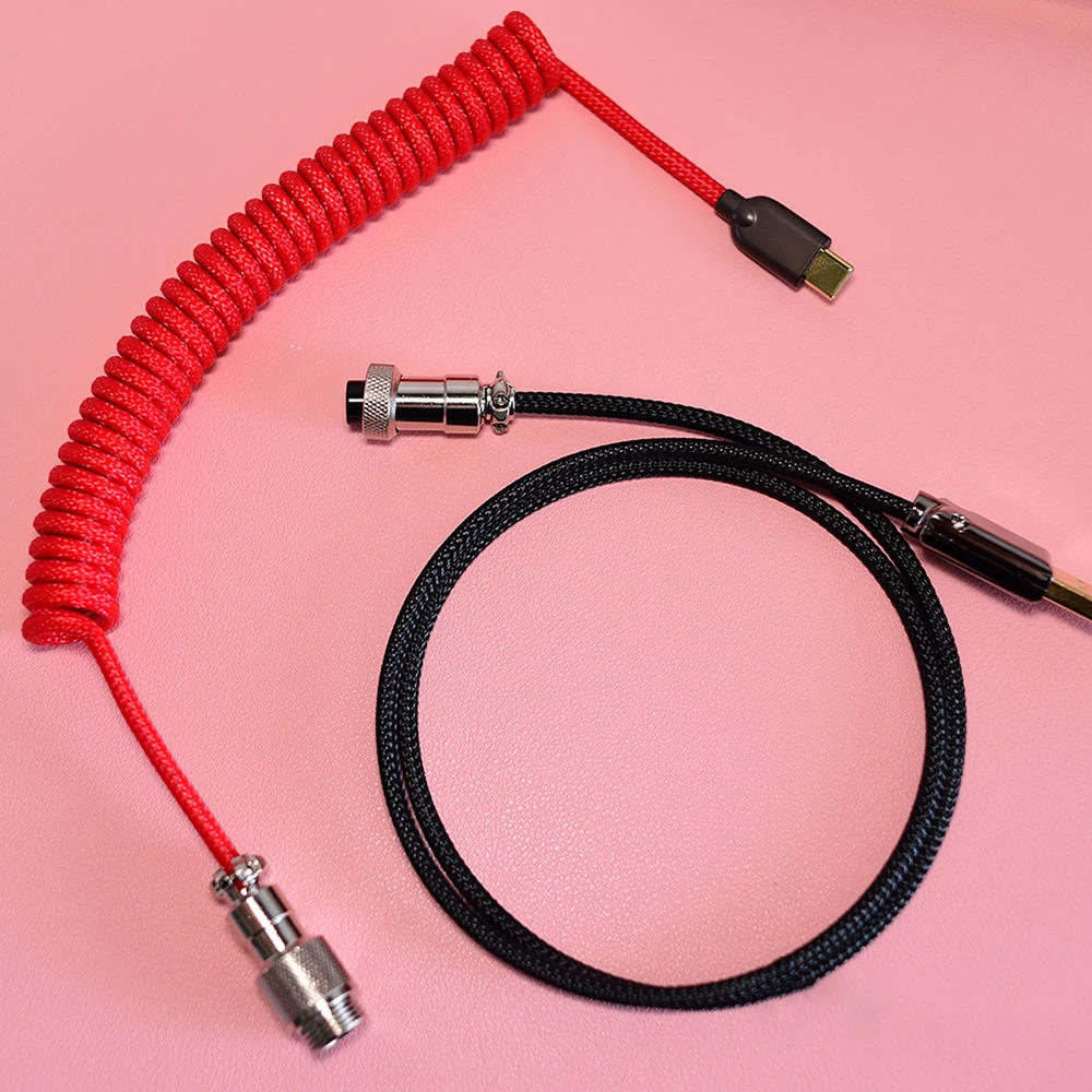 OEM Custom USB Type C Paracord Gx12 Tab Coil Coiled Mechanical Keyboard ...