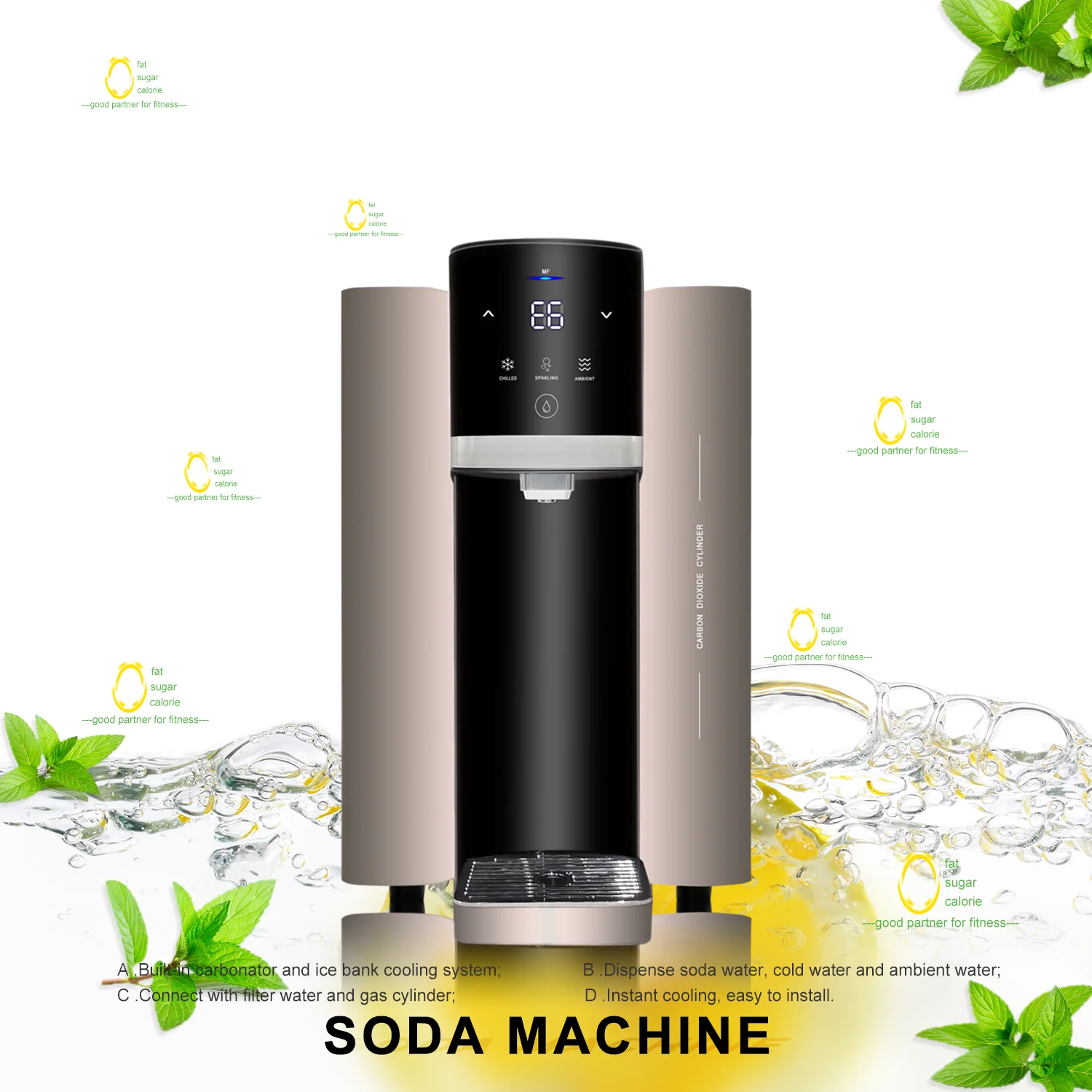Desktop Sparkling Water Machine To Dispense Soda Bubble Water With ...