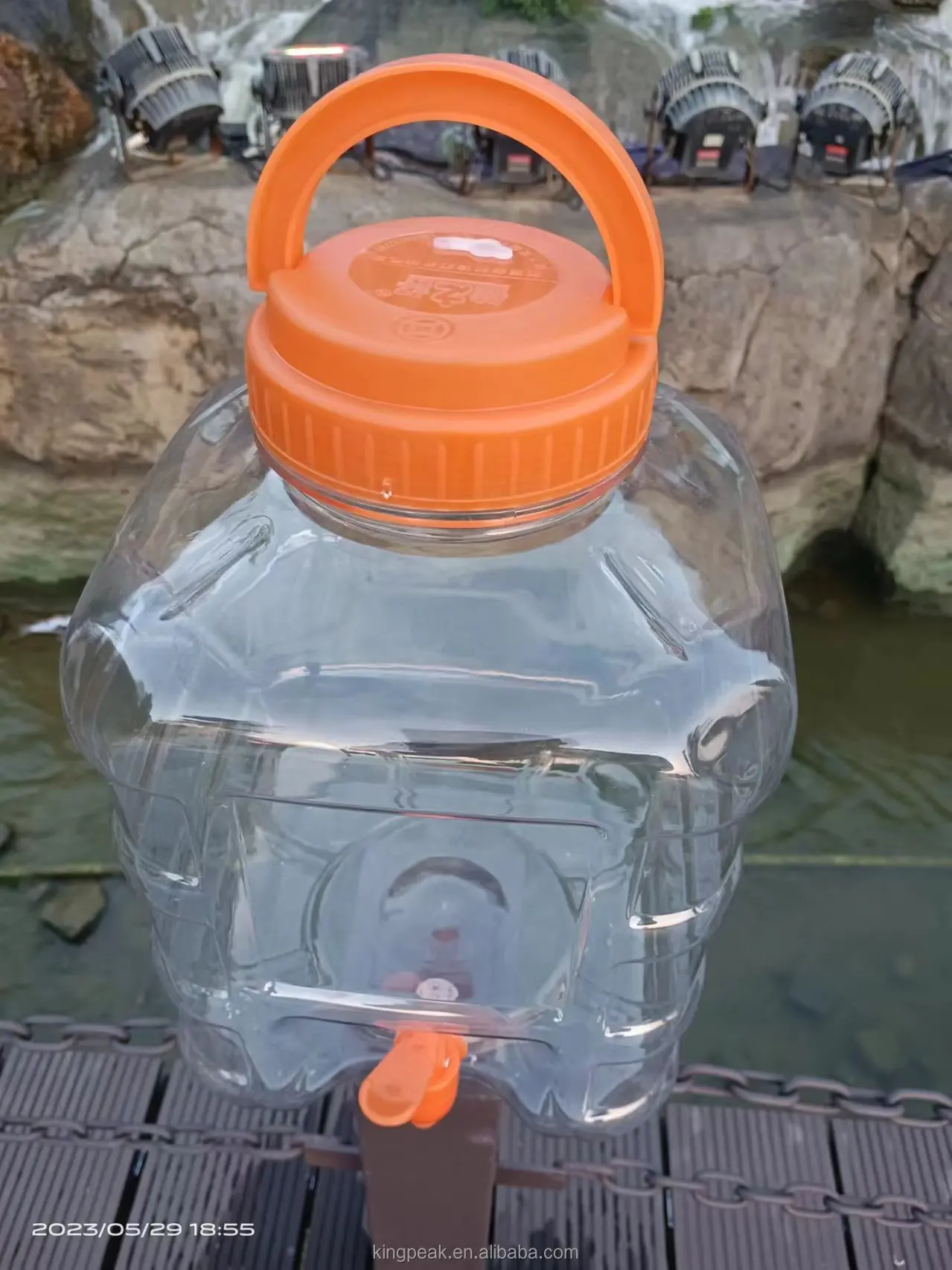 10L Wide Mouth Plastic Jar Dispenser with Tap - Dual Leakproof Spouts