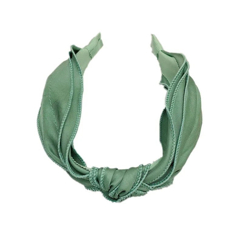 8 Colors Solid Soft Knotted Fashion Style Headband Women Cross Silk