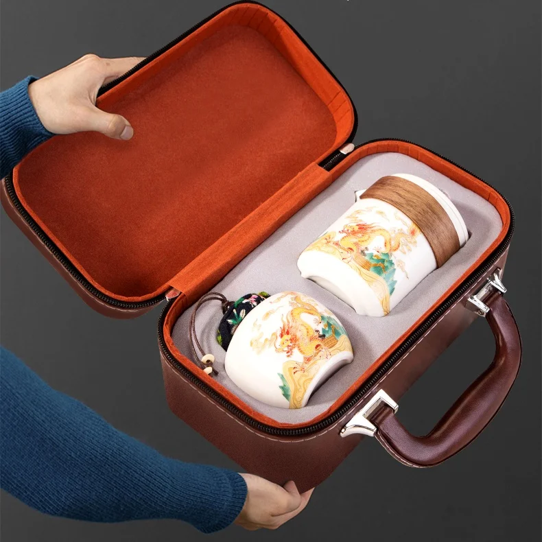 Portable Mini Tea Set Outdoor Travel Camping 5 In 1 Ceramic Teapot Set ...