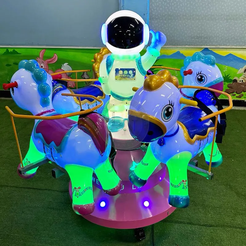 Hot Sale Portable Luminous Turning Horse Amusement Park Ride Kids ...