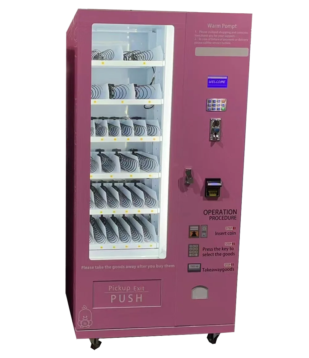 24 Hours Self Service Coin Bill Token Payment Vending Machine Snacks For Business Snack Vending ...