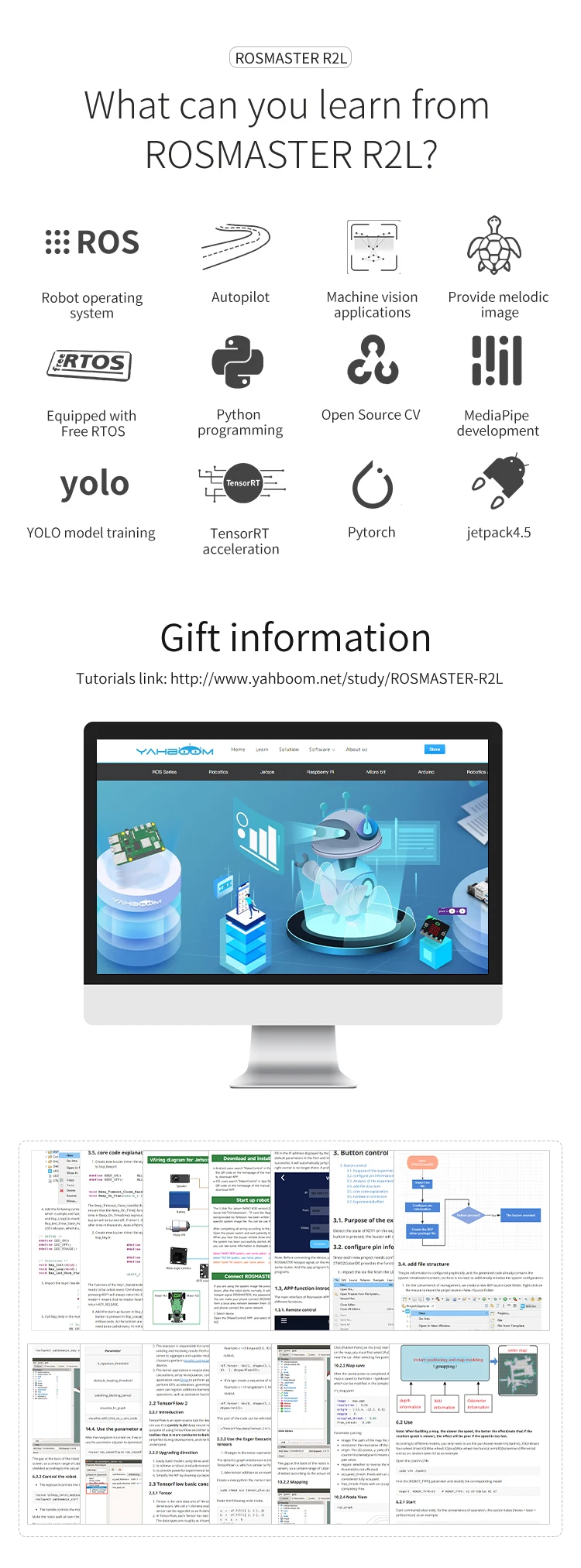 Yahboom Rosmaster R2l Ros Automatic Driving Robot Supported App Handle ...
