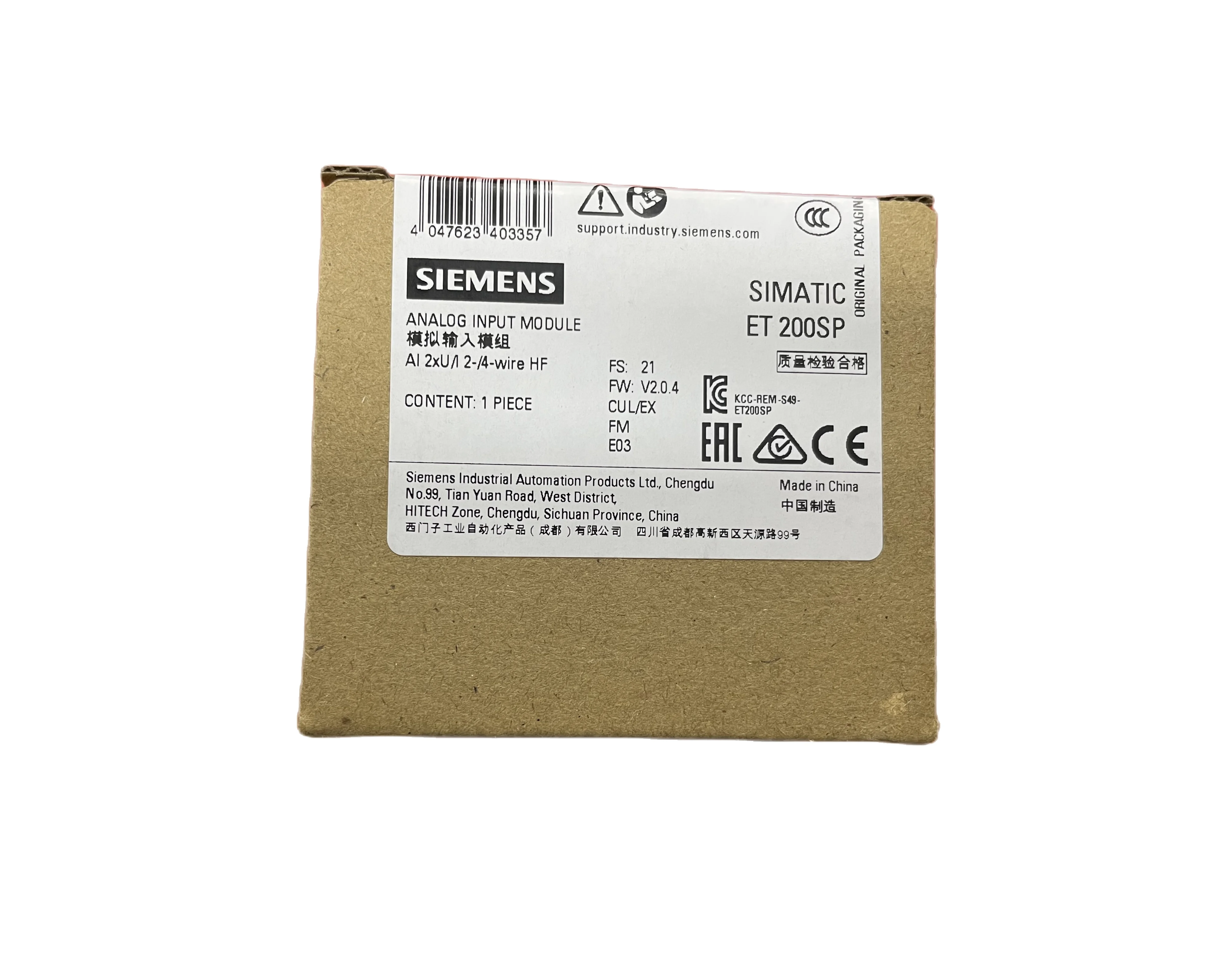 Siemens Et200sp Plc Simatic Et 200sp Analog Input Module Ai 2x U I 2 4