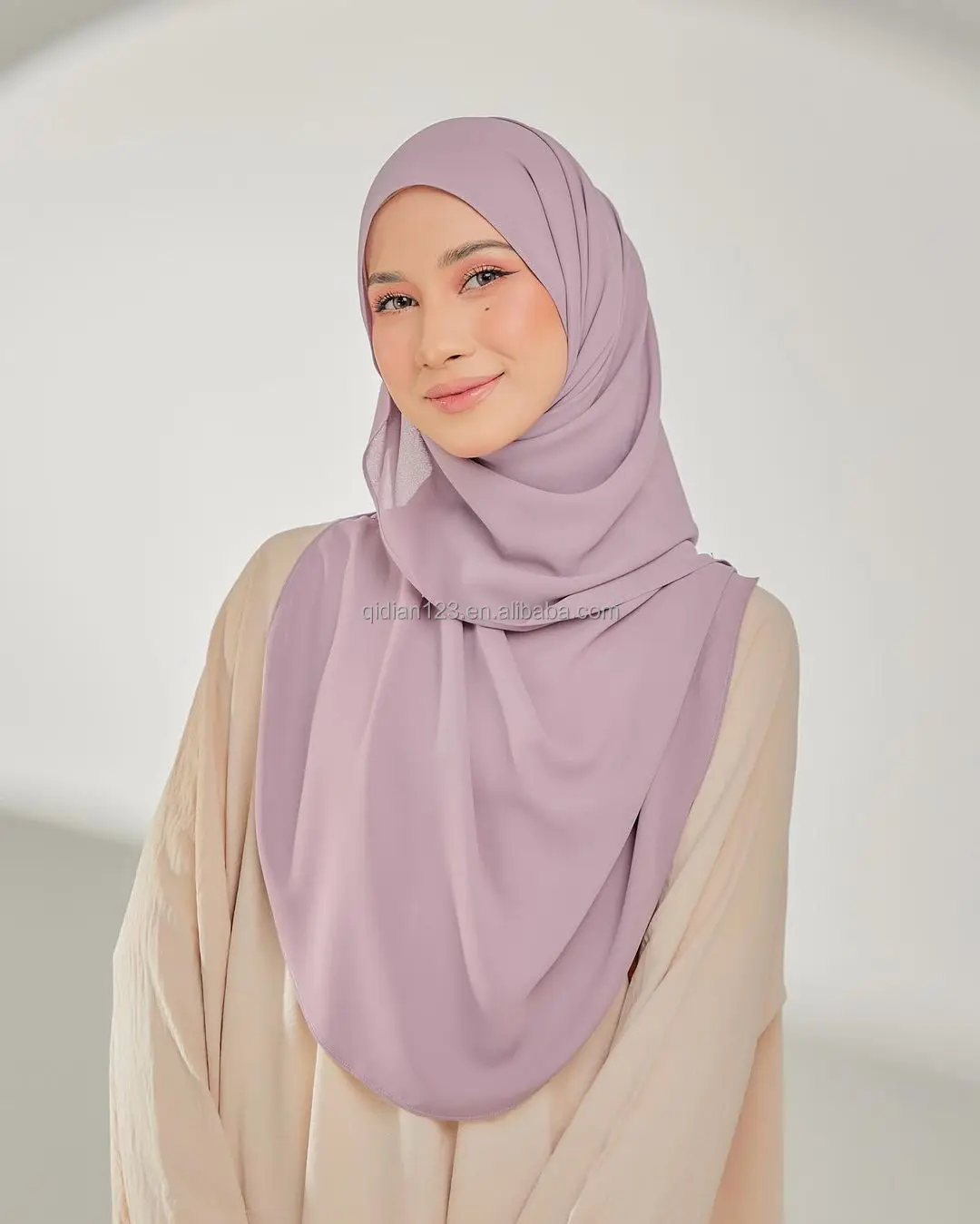 Warna Matte Satin Hijabs Soft Ready To Wear Slik Scarf Shinny Satin ...