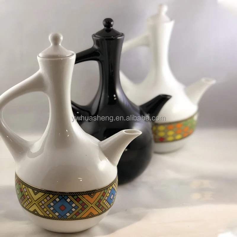 Habesha Coffee Set With Ethiopian Black Jebena Ceramic For Ethiopian ...