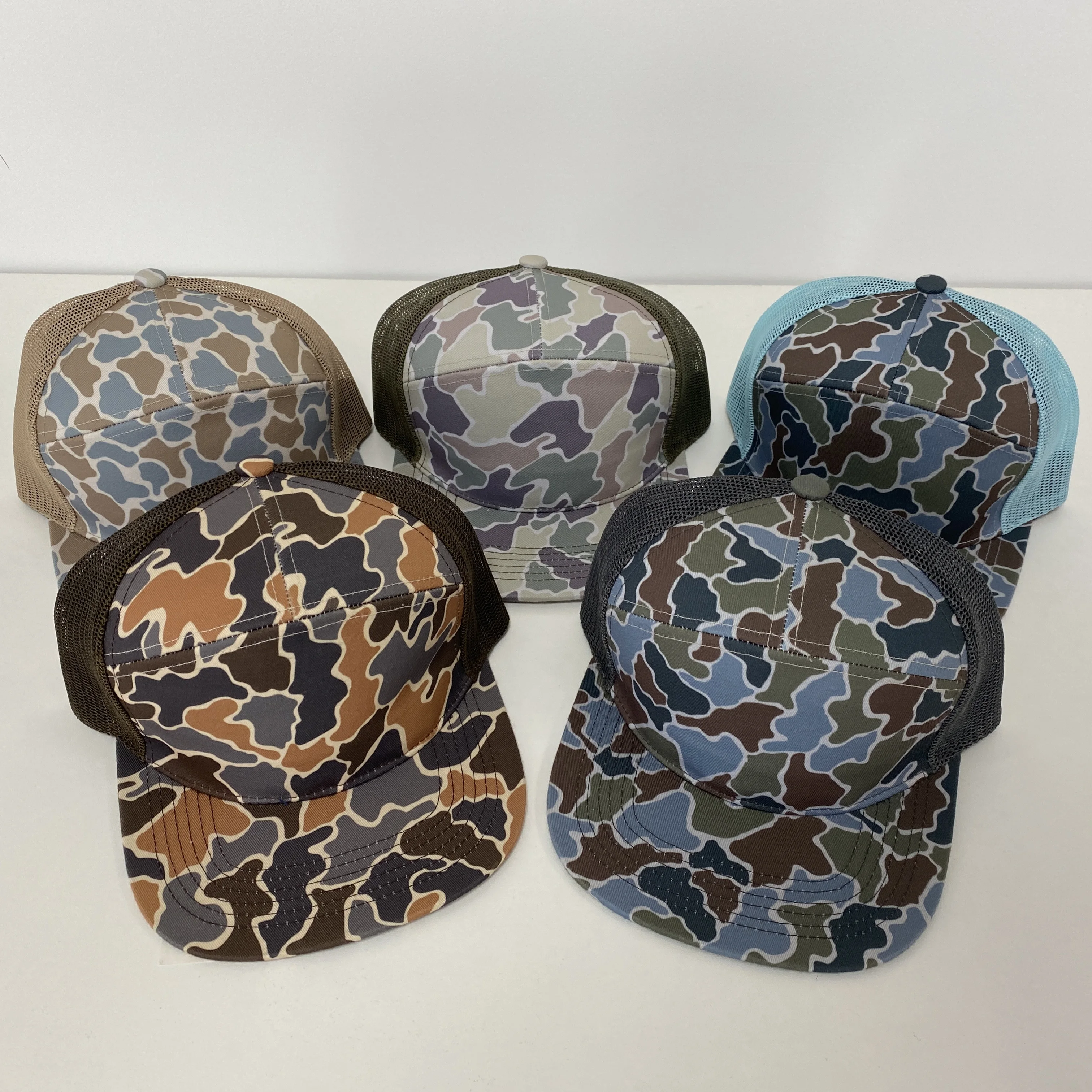 Personalized Custom 7 Panel Camo Trucker Hat - Sublimation