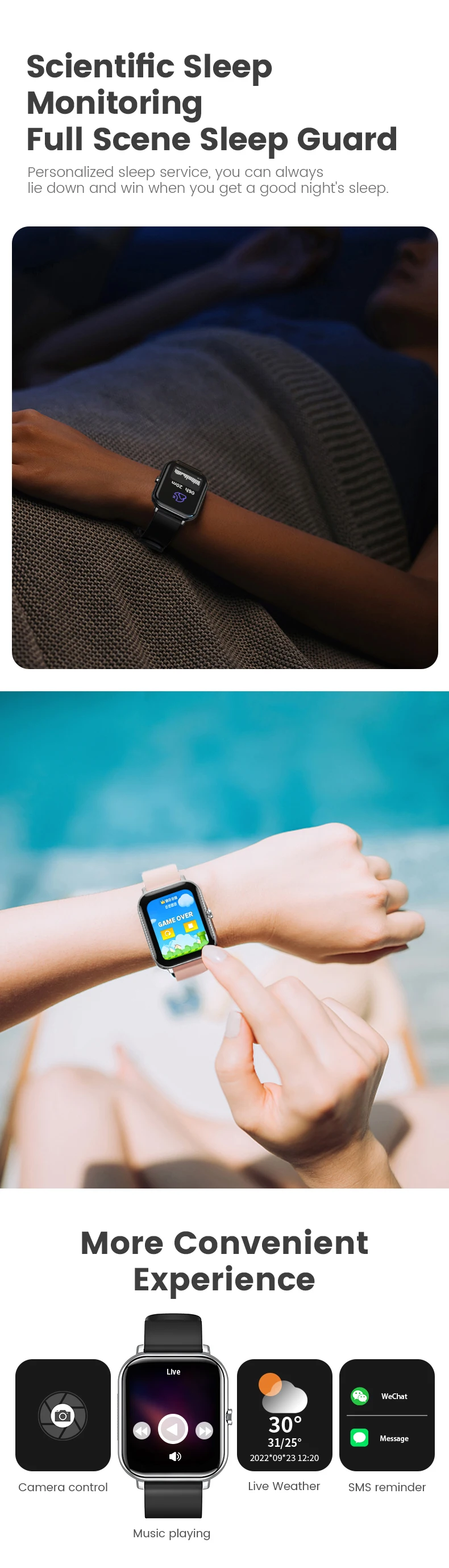 Fashion Decoration H36 Smart Watch 2024 Fitness Bracelet For Women Men ...