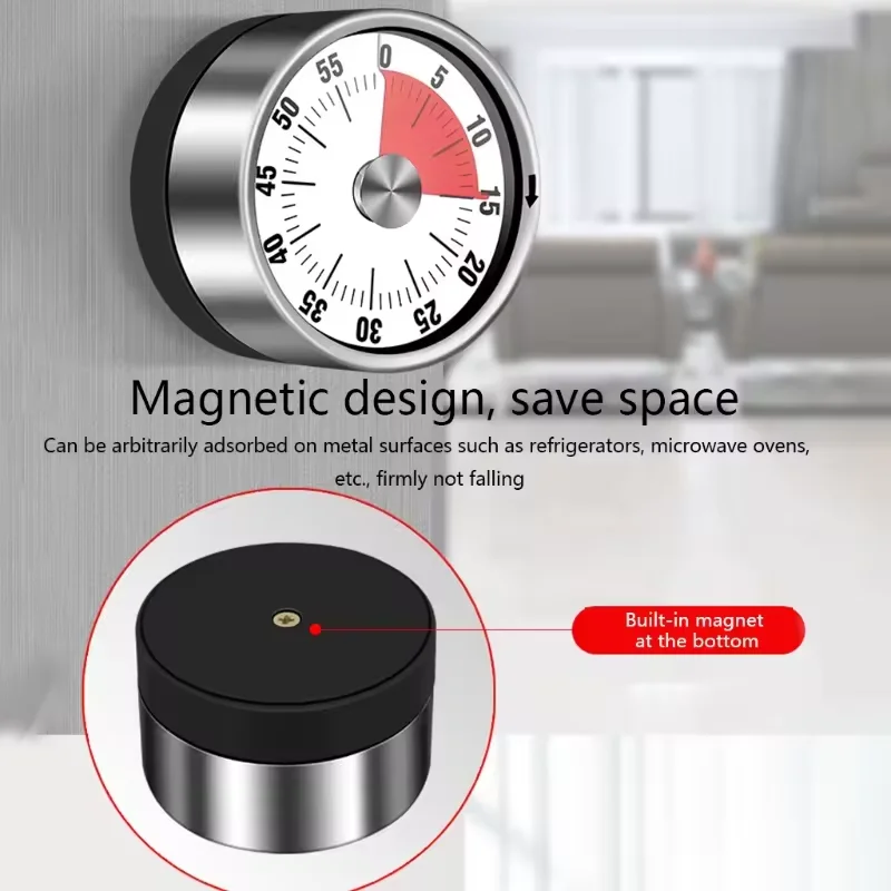 Stainless Steel Visual Timer Mechanical Kitchen Timer 60-minutes Alarm ...