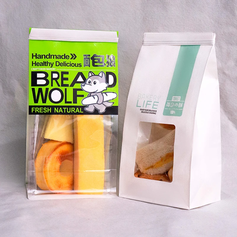 High Quality Bakery Bread Packaging Paper Kraft Bags With Clear Window ...