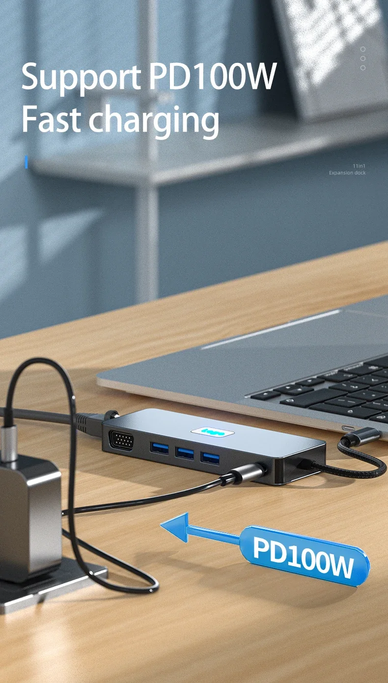 Triple Display Docking Station With Dual hd 11 Ports Pd Charging Sd Tf ...