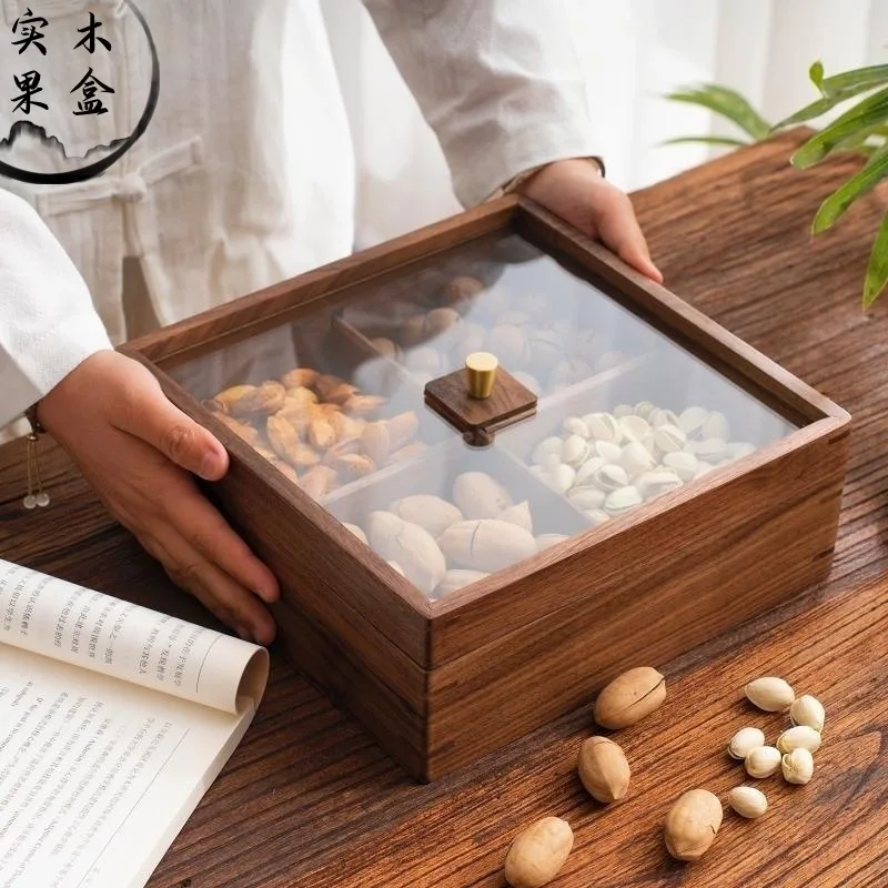 Solid Wood Fruit Tray Dry Fruit Box Wooden Fruit Tray Home Living Room ...
