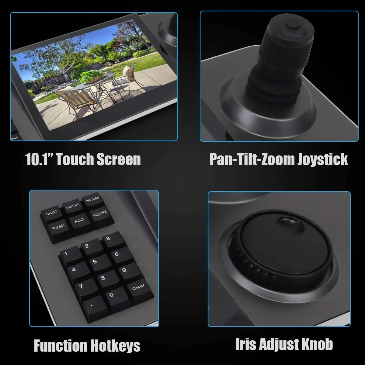 MYTECH 4K Network Keyboard with 4D Joystick & 10.1 Inch LCD