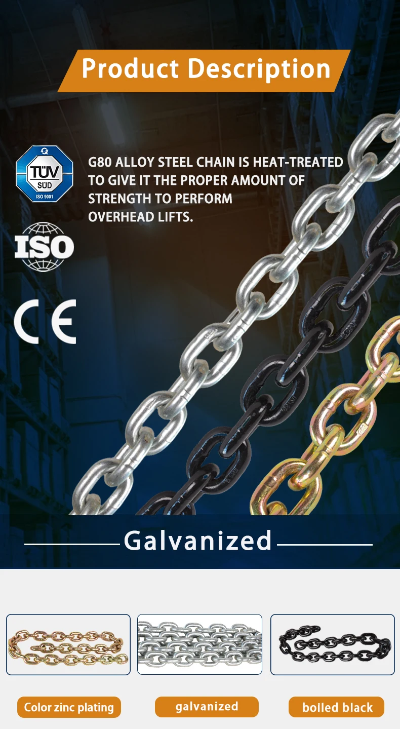 G80 Galvanized Chain Manganese Steel Lifting Chain Hand Hoist Electric ...