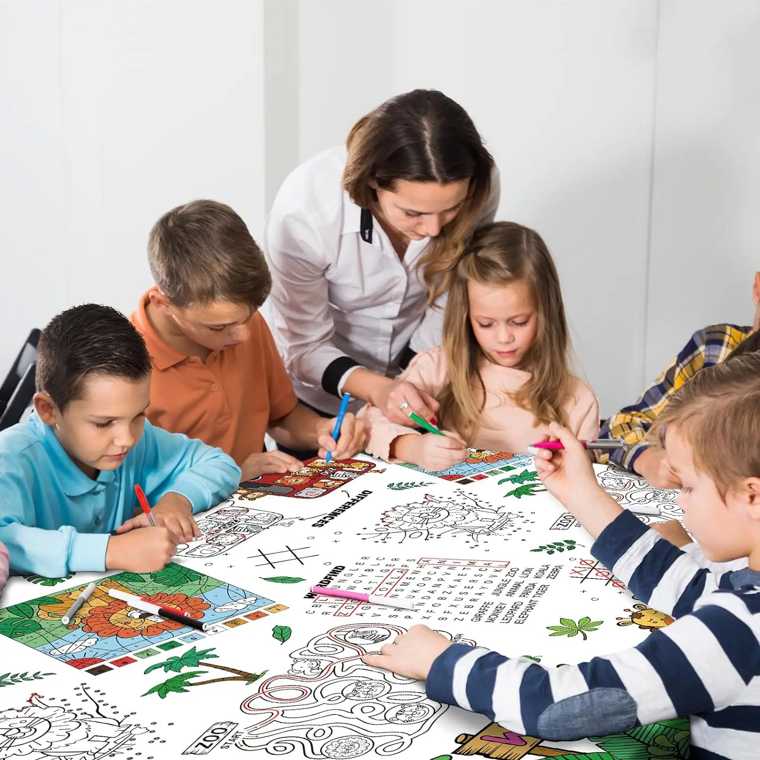 Custom Print Coloring Table Cloths Parties for Kids Custom Print Paper ...